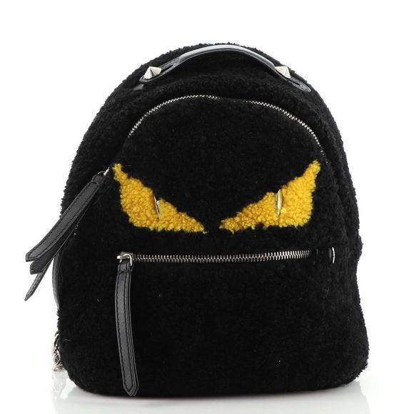 Fendi | Bags | Fendi Monster Backpack Shearling Mini Black | Poshmark
